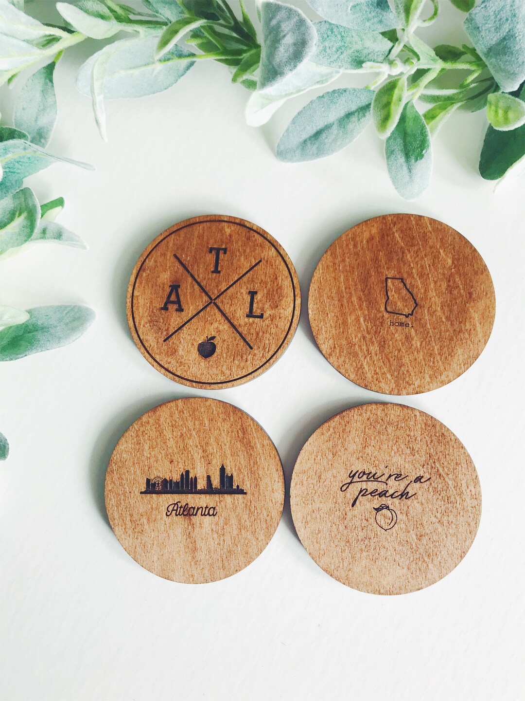 ATL Georgia Coaster Set / Housewarming Gift / Home Decor / - Etsy