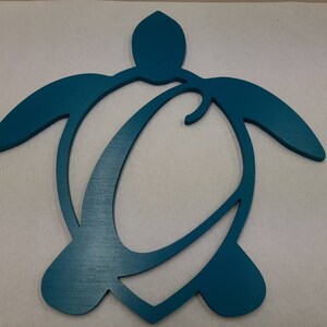 Turtle Monogram Last Name Initial Wooden Letter Front Door Hanger ...