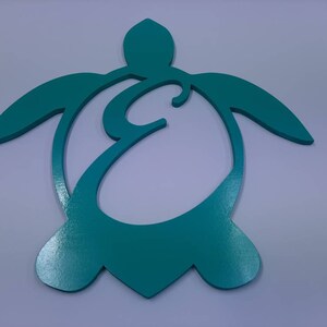 Turtle Monogram Last Name Initial Wooden Letter Front Door Hanger ...