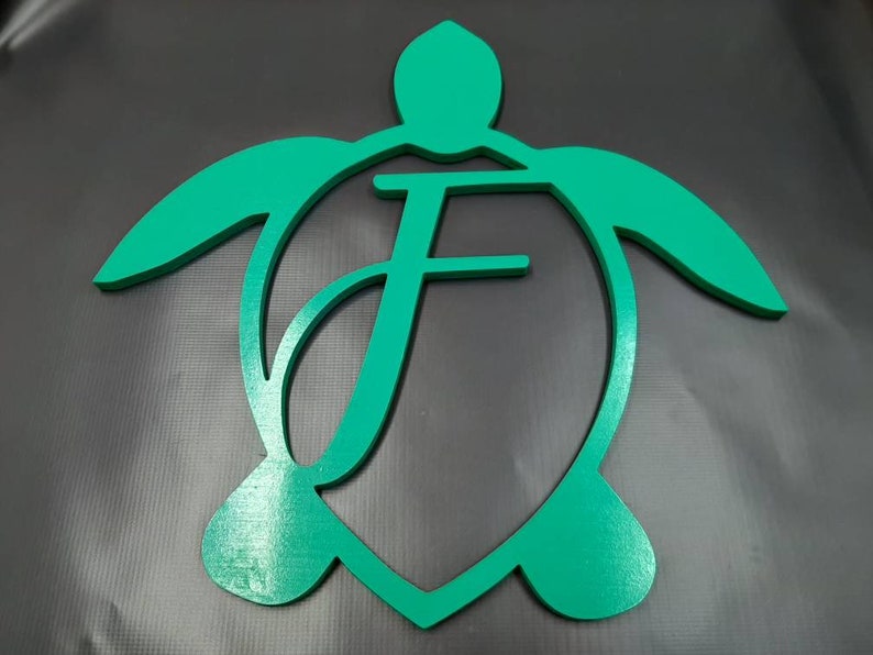 Turtle Monogram Last Name Initial Wooden Letter Front Door - Etsy