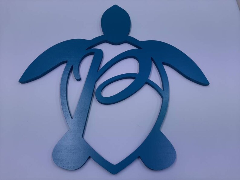 Turtle Monogram Last Name Initial Wooden Letter Front Door | Etsy