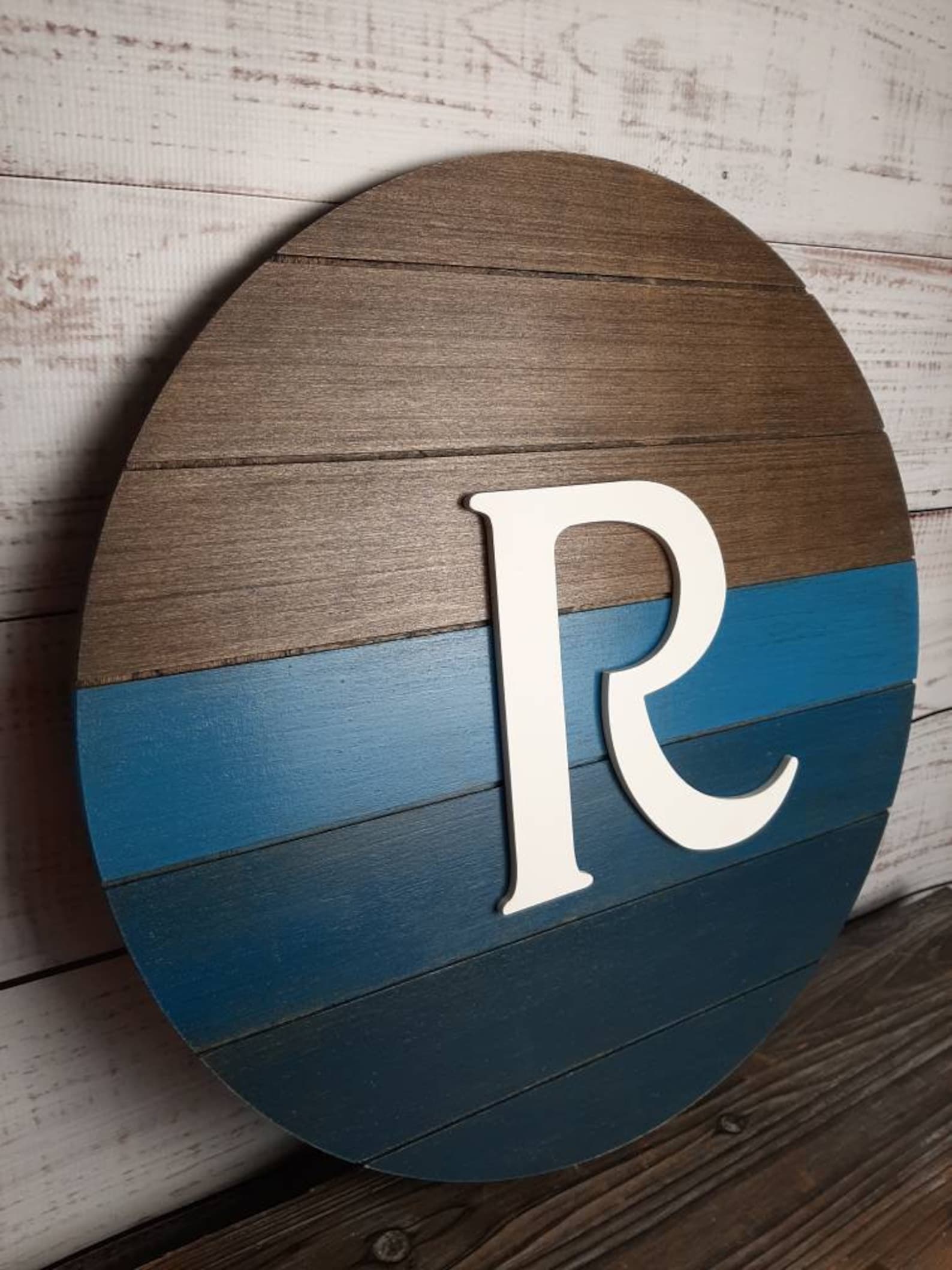 Shiplap Monogram Dimensional Monogram Front Door Hanger | Etsy