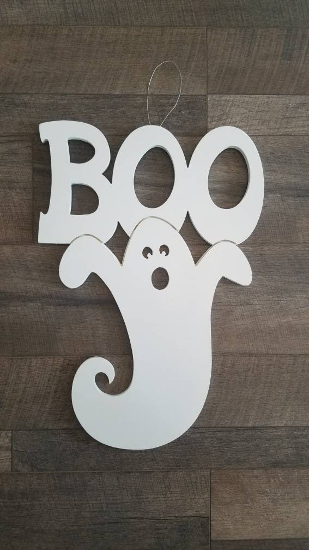 Halloween Ghost Ghoul Boo Spooky Scary Fall Wooden Front Door Hanger ...