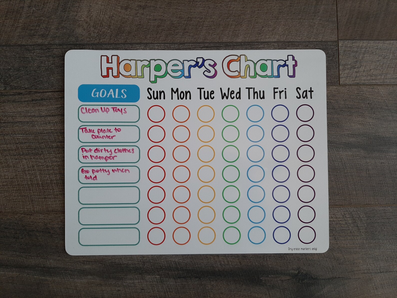 Dry Erase Chore Chart Reusable Chart for Kids Home Chores - Etsy