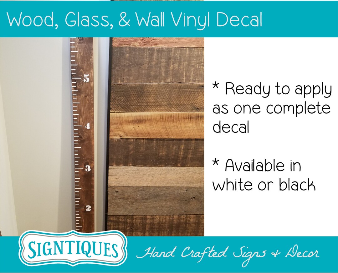DIY Wood Growth Height Ruler Chart Stick Decal for Kids Sticker Vinyl ...
