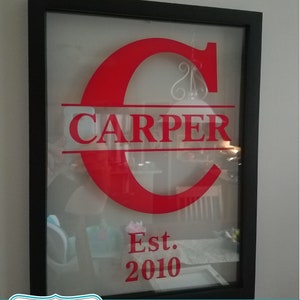 Initial Last Name Monogram Window Pane Wall Decal Sticker Vinyl Wedding ...