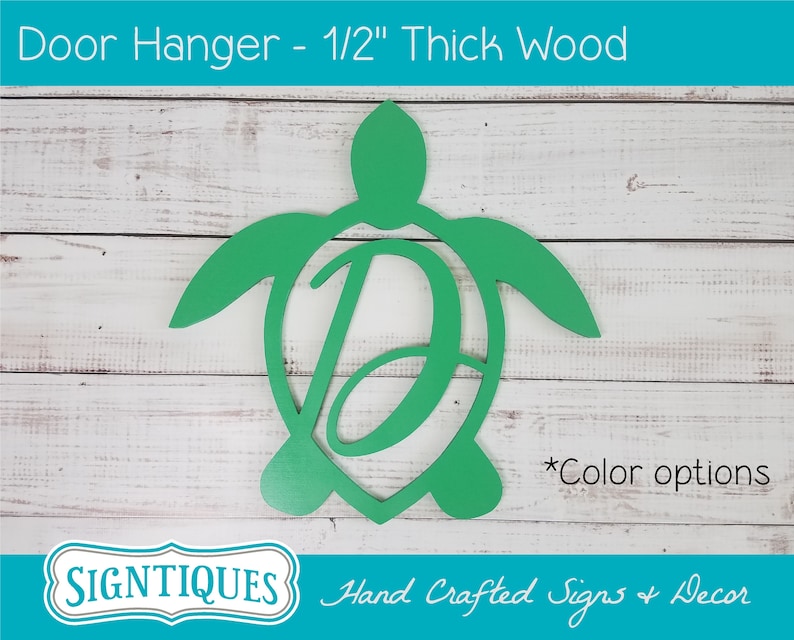Turtle Monogram Last Name Initial Wooden Letter Front Door - Etsy