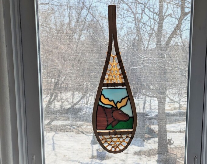 Stained Glass Moose in Mini Huron Snowshoe - Etsy