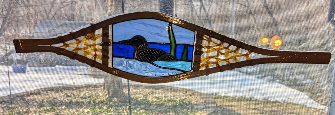 Stained Glass Loon in Mini Ojibwa Snowshoe - Etsy UK