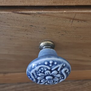 Set of 2 Ceramic Vintage Style Blue Knobs 1.34 Drawer Pull Knobs - Etsy