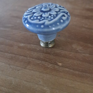 Set of 2 Ceramic Vintage Style Blue Knobs 1.34 Drawer Pull Knobs - Etsy