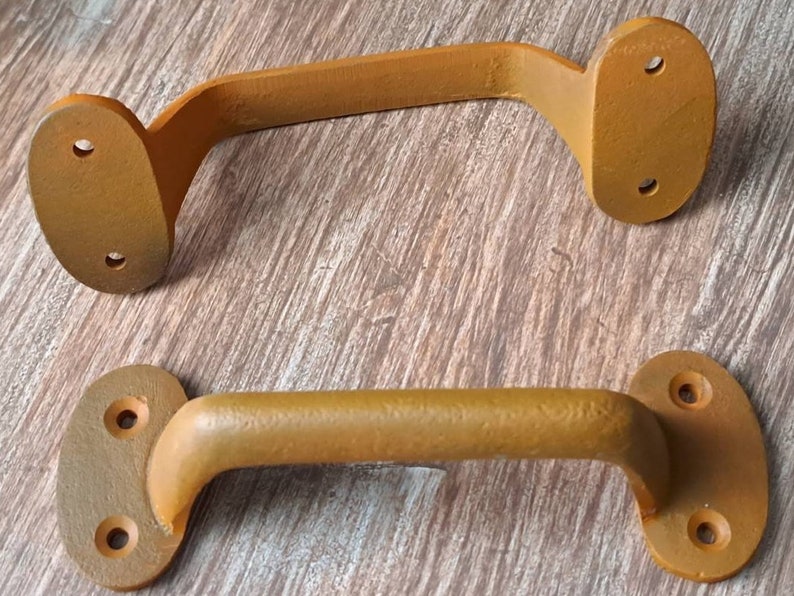 Set of 2 Cast Iron Rustic Aged Farmhouse Barn Handle Pulls - Cabinet ...
