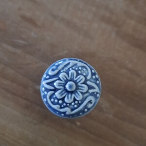Set of 2 Ceramic Vintage Style Blue Knobs 1.34 Drawer Pull Knobs - Etsy