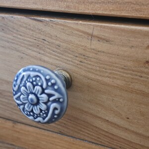 Set of 2 Ceramic Vintage Style Blue Knobs 1.34 Drawer Pull Knobs - Etsy