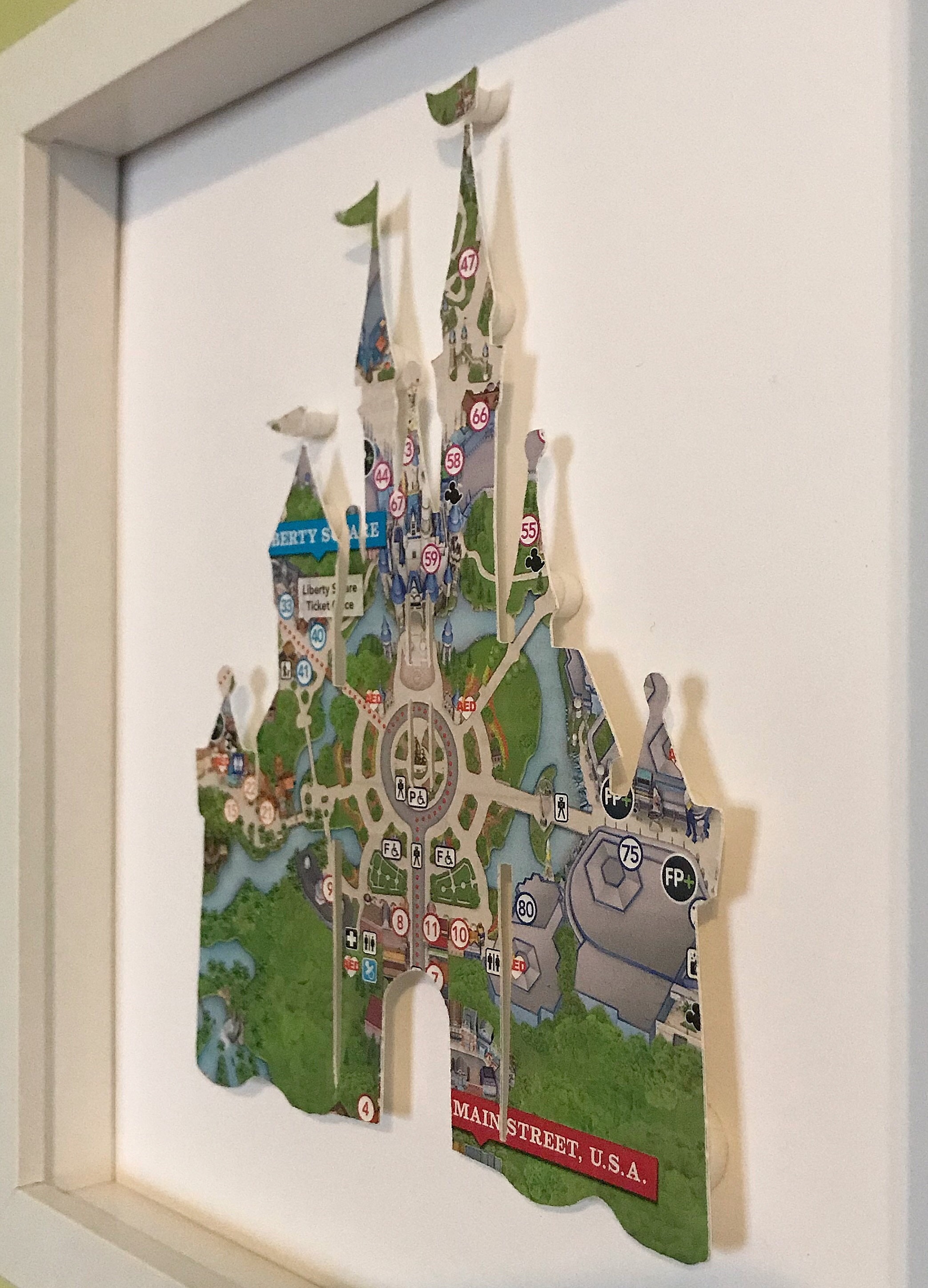 Cinderellas Castle Magic Kingdom Disney Map Wall Art 3D | Etsy