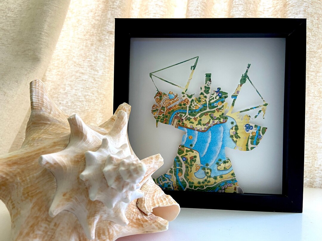 Disney Water Parks, Blizzard Beach, Typhoon Lagoon, Disney Map Wall Art ...