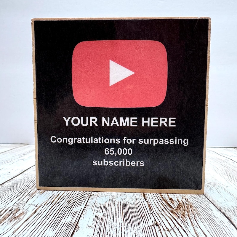 Youtube Subscriber Plaque - Etsy