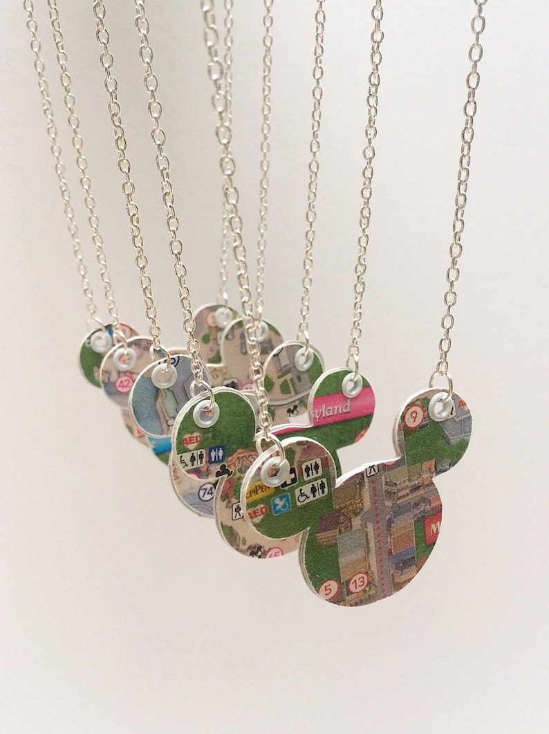 Disney Jewelry Paper Necklace Disney Park Map Disney - Etsy