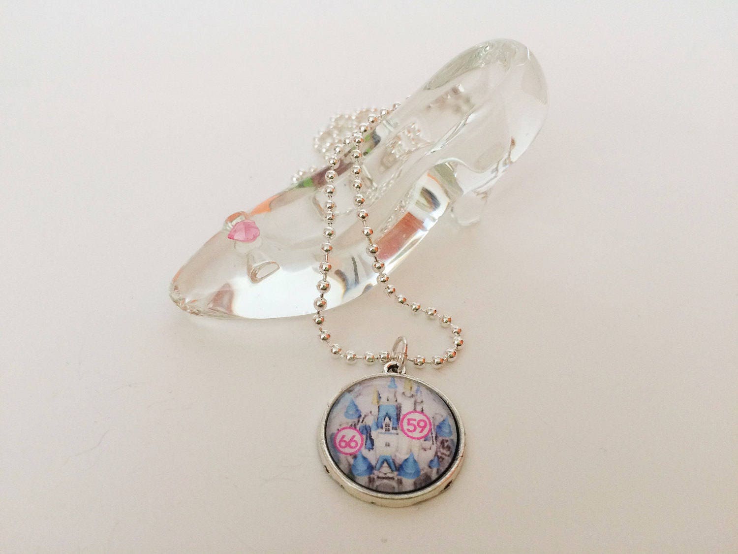 Disney Pendant Necklace Disney Park Map Cinderella Necklace - Etsy