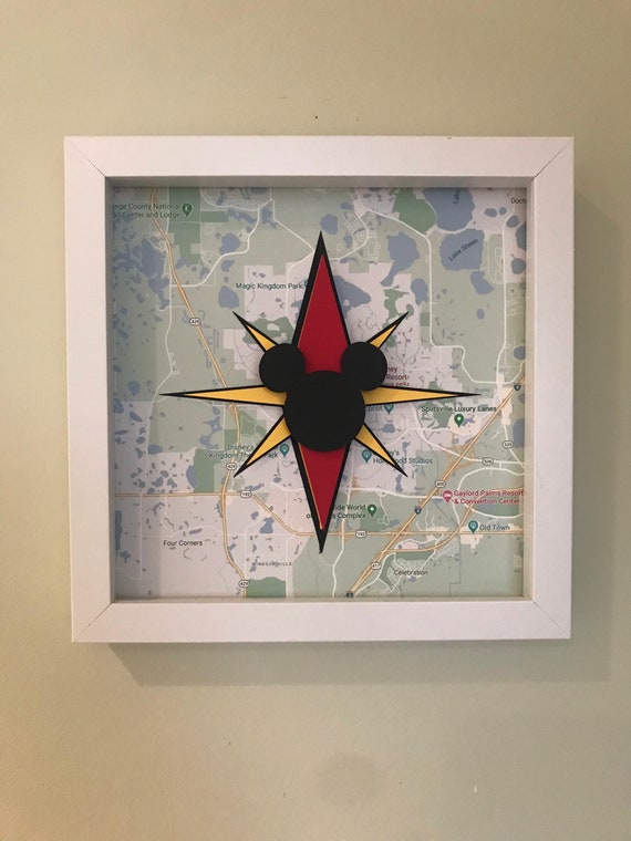 Disney Wall Art Disney Park Map Disney Compass Rose Compass | Etsy