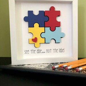 Autism Awareness Wall Art, Autism Puzzle, Teacher Gift, Autism Wall ...