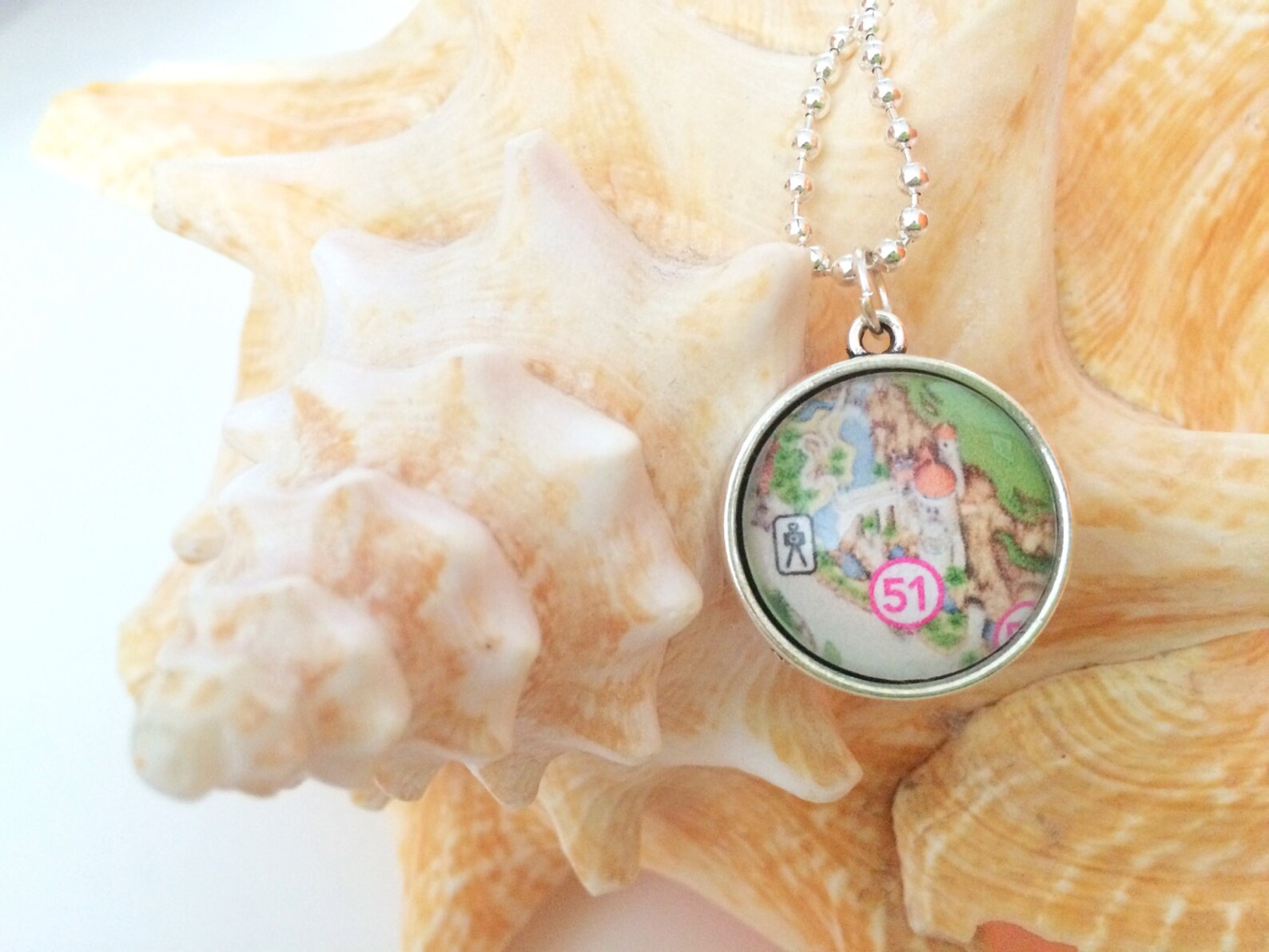 Disney Pendant Necklace Disney Park Map Little Mermaid - Etsy