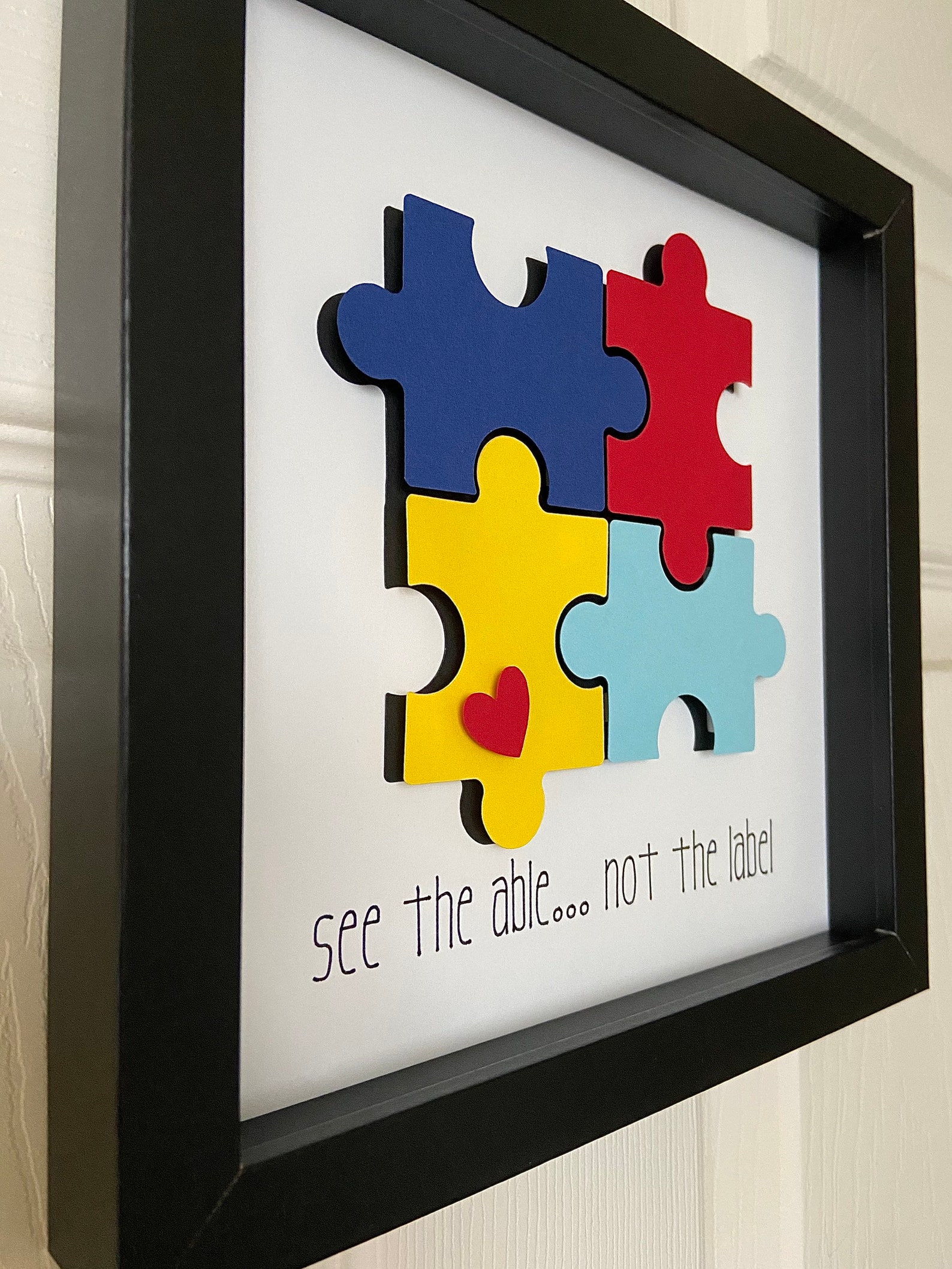Autism Awareness Wall Art Autism Puzzle Teacher Gift Autism - Etsy