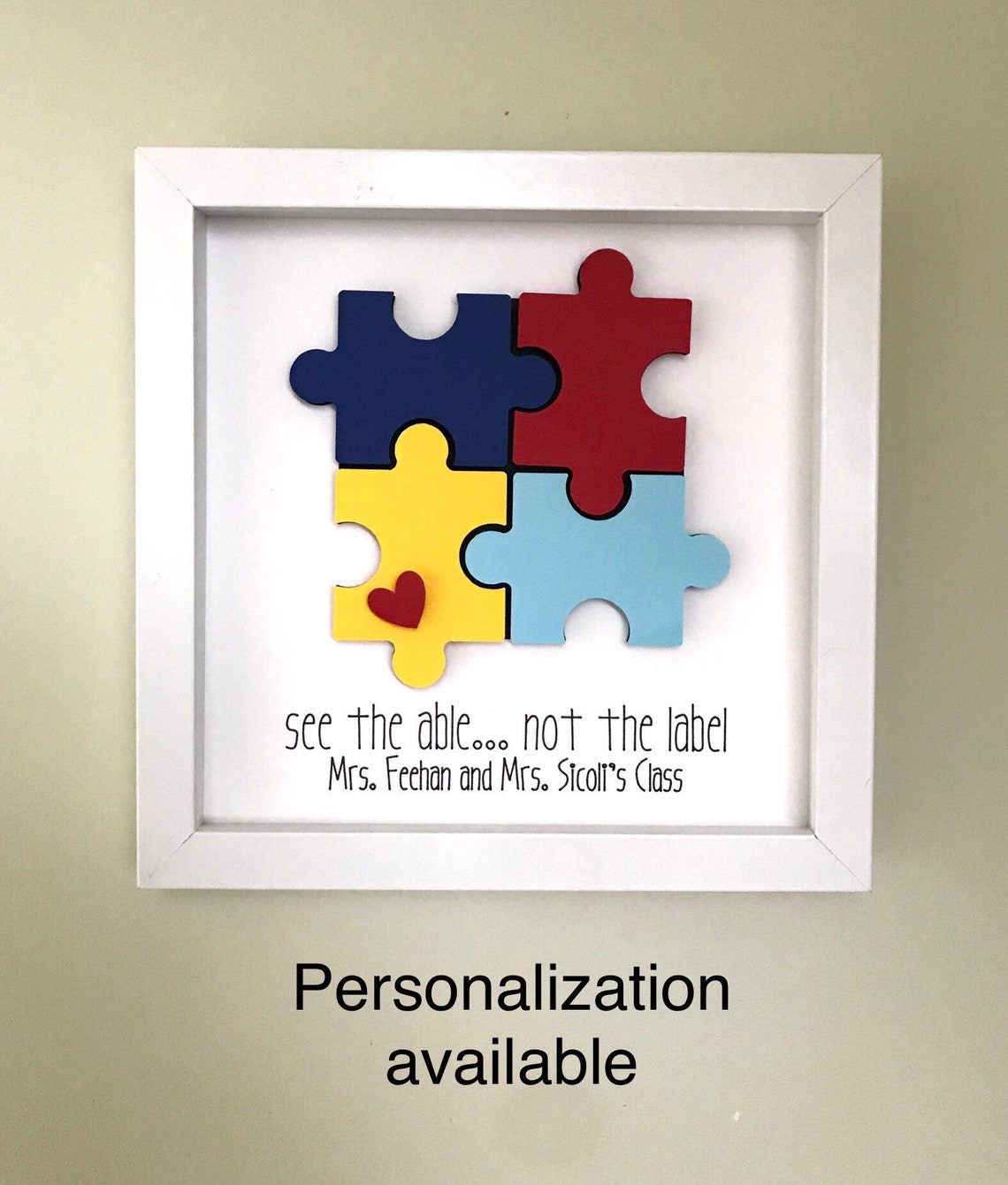 Autism Awareness Wall Art Autism Puzzle Teacher Gift Autism - Etsy