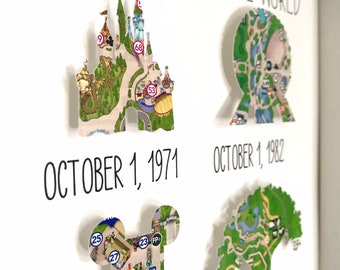 Cinderellas Castle Magic Kingdom Disney Map Wall Art 3D | Etsy