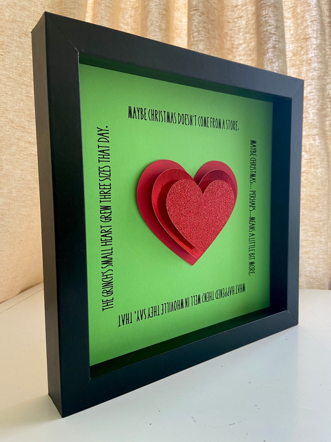 Grinch Wall Art, Grinch Shadowbox, Christmas Shadowbox, Christmas Wall ...