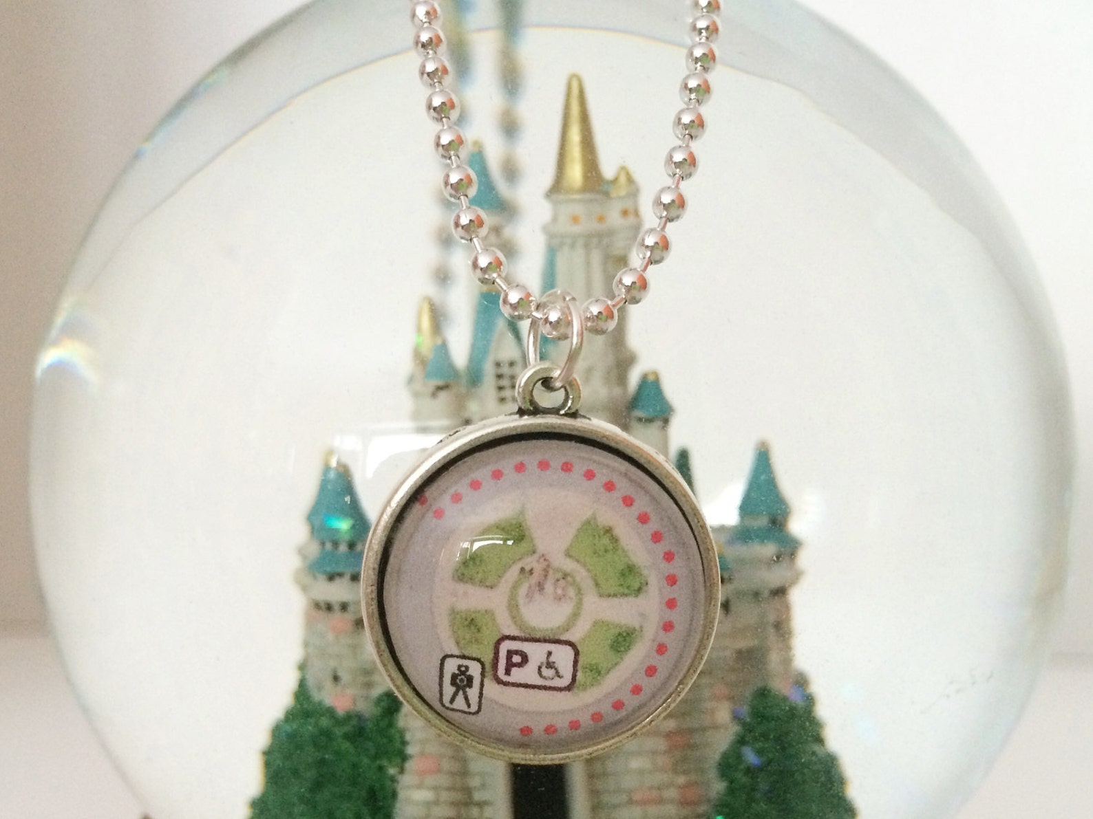 Disney Pendant Necklace Disney Park Map Partners Statue - Etsy