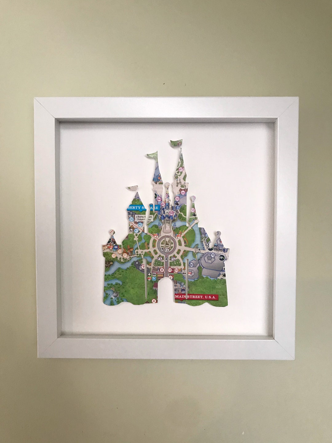 Cinderellas Castle, Magic Kingdom, Disney Map Wall Art, Disney Sign - Etsy