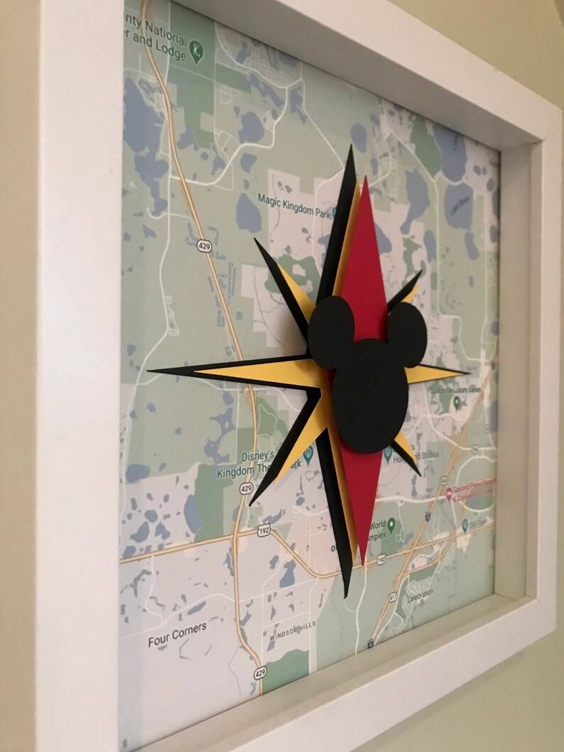 Disney Wall Art Disney Park Map Disney Compass Rose Compass - Etsy