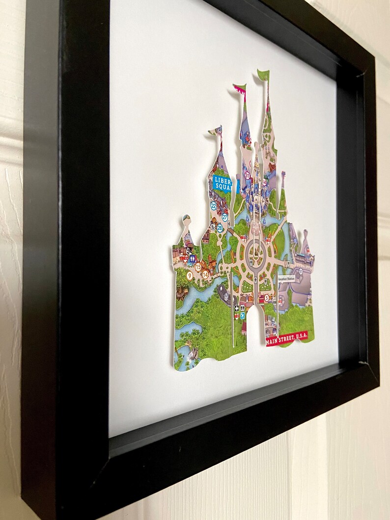 Cinderellas Castle Magic Kingdom Disney Map Wall Art Disney - Etsy