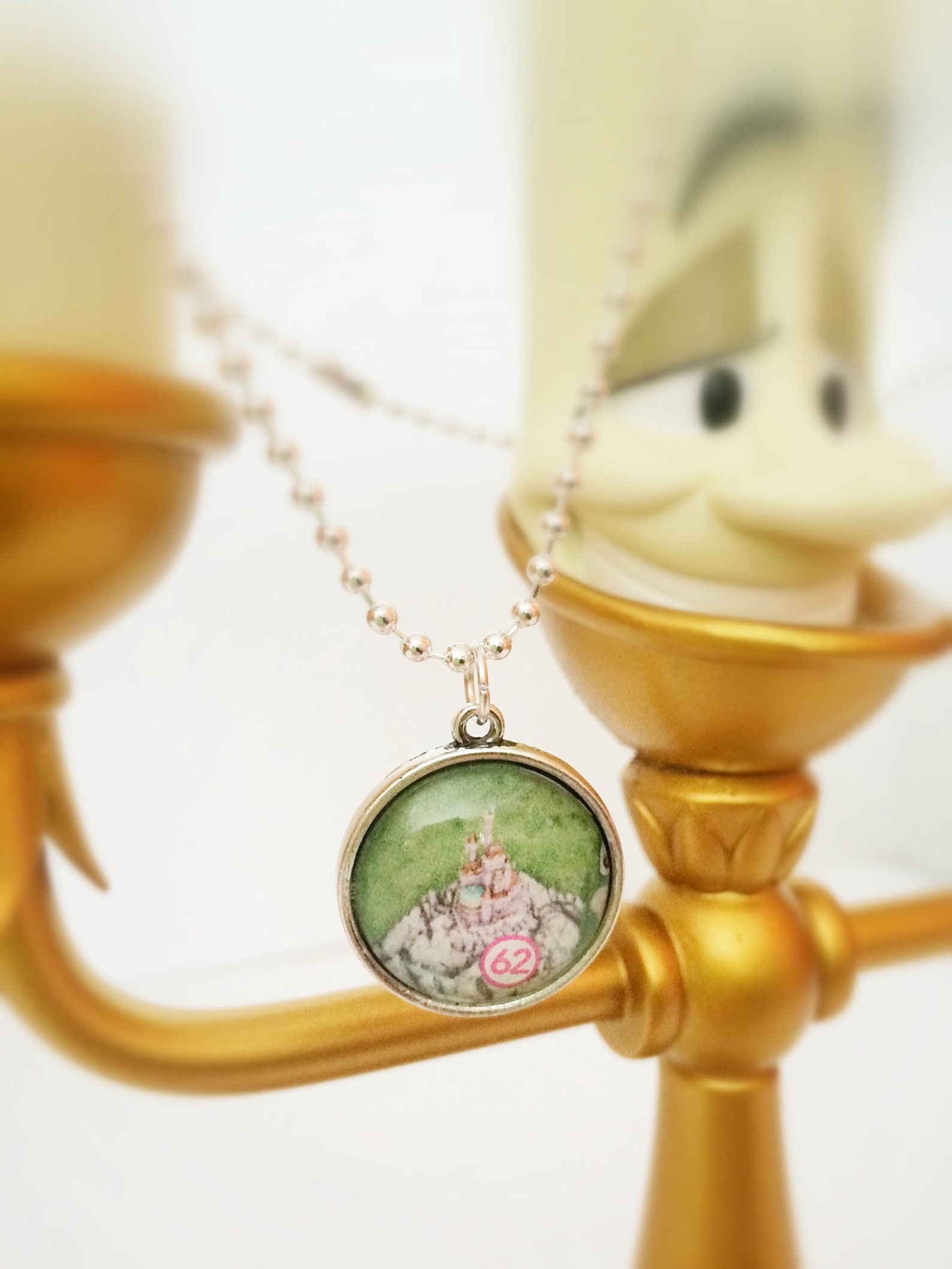 Disney Pendant Necklace Disney Park Map Beauty and the - Etsy