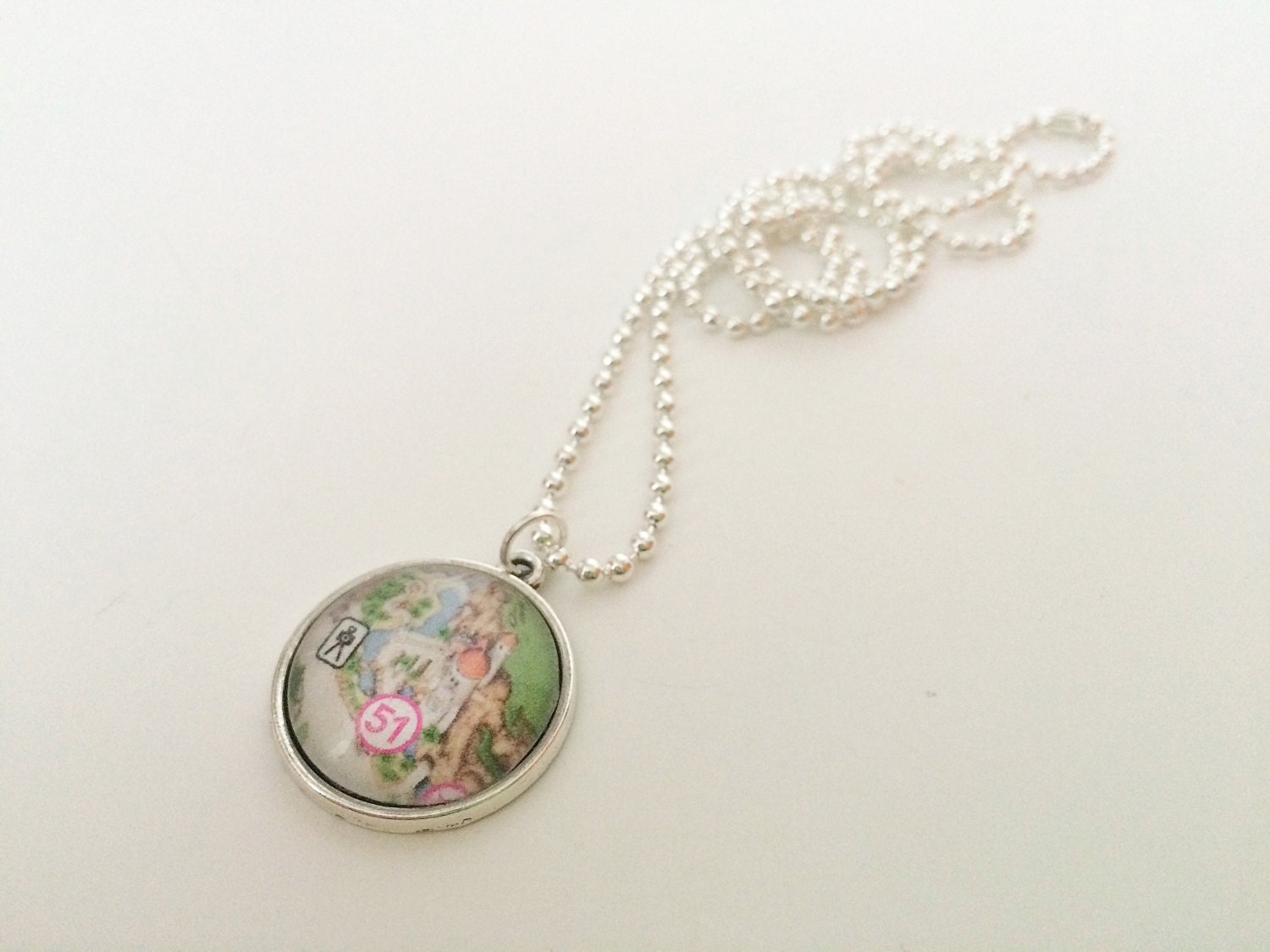 Disney Pendant Necklace Disney Park Map Little Mermaid | Etsy