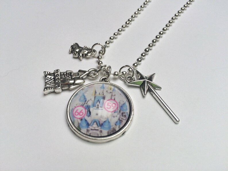 Disney Pendant Necklace Disney Park Map Custom Attraction | Etsy