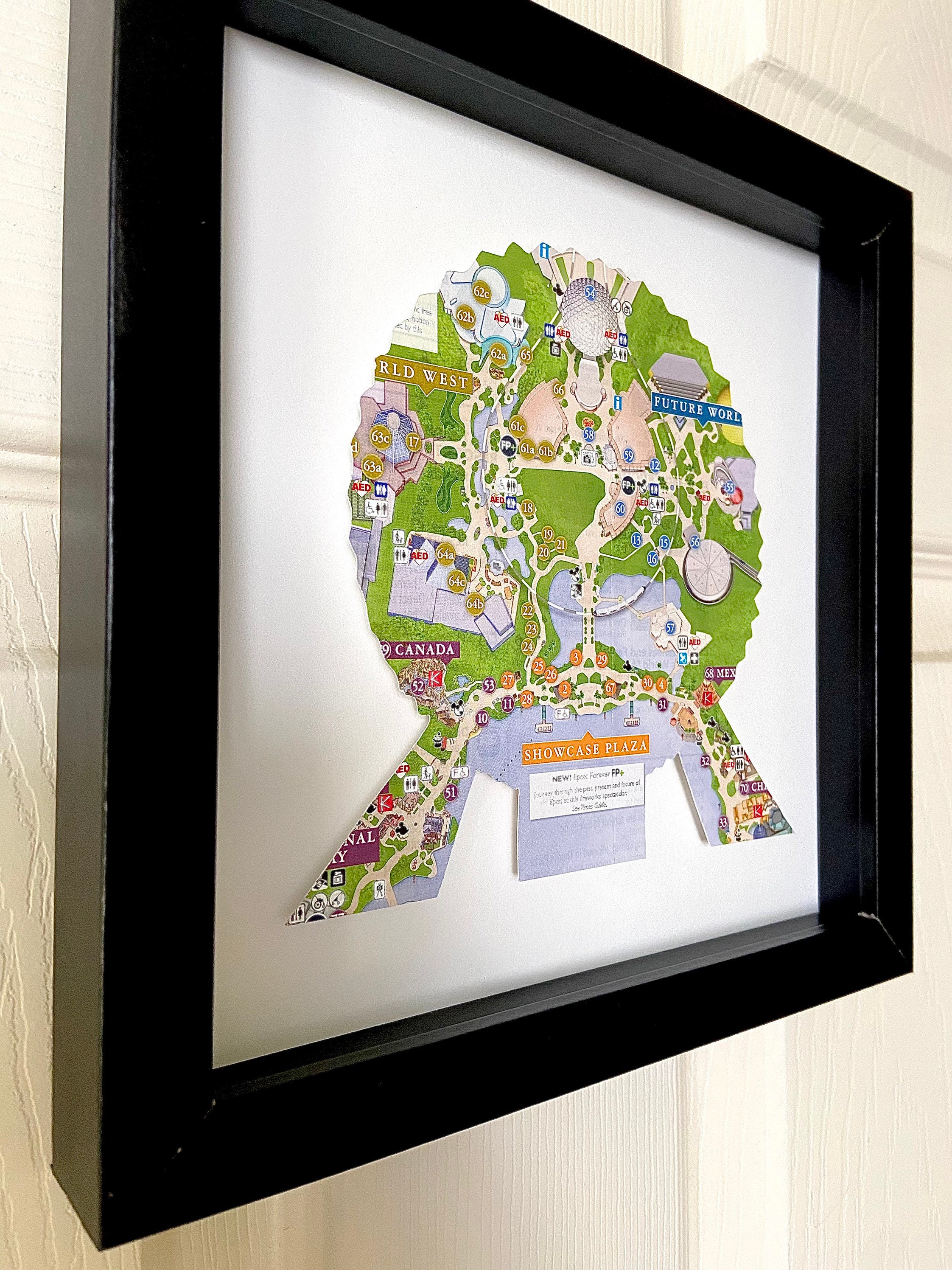 EPCOT Ball, EPCOT Map, Spaceship Earth, Disney Map Wall Art, Disney ...