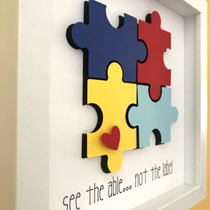 Autism Awareness Wall Art, Autism Puzzle, Teacher Gift, Autism Wall ...