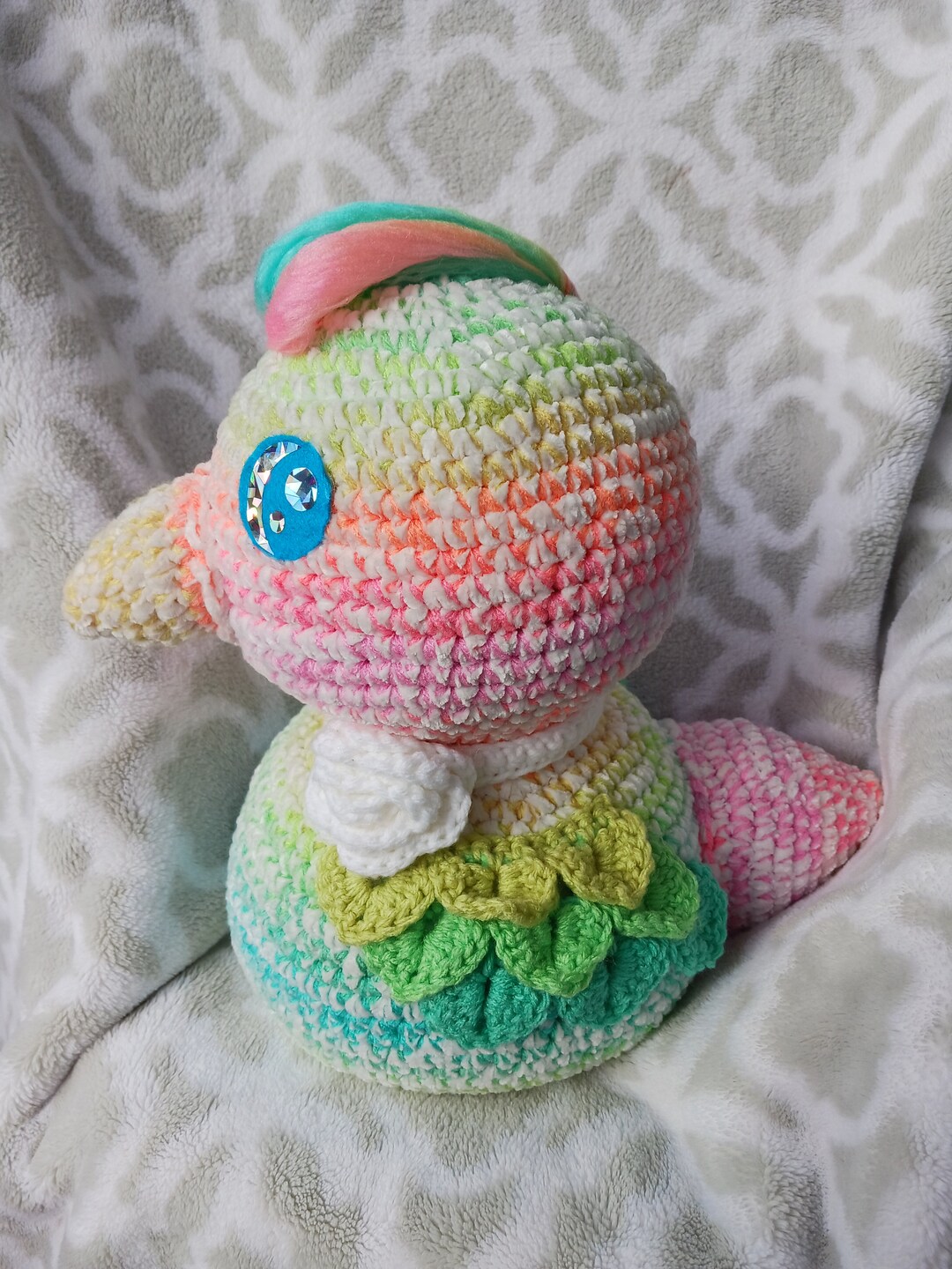 Rainbow Easter Duck, Stuffie,plushy, Crochet, Rubber Duck - Etsy