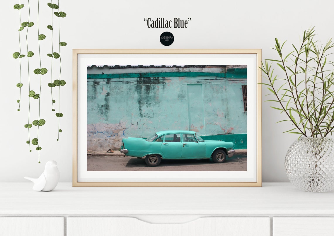 Vintage Cadillac Print Art Print Havana Cuba Print Car | Etsy