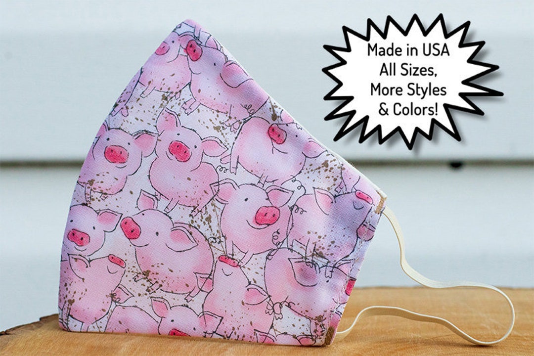 Piglet Pink Pig Face Mask - Made in USA - Western Mask - Pig Mask Kids ...