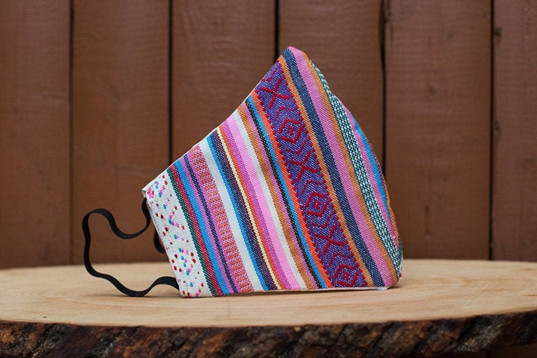Pink Artisanal Face Mask - Ethnic Mask - Mexican Mask - Serape Face ...