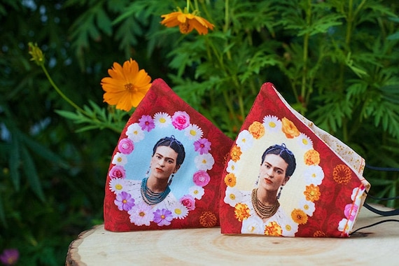 Floral Frida Kahlo Face Mask Frida Face Mask Mexican Face | Etsy