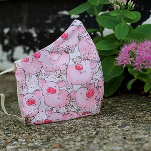 Piglet Pink Pig Face Mask - Made in USA - Western Mask - Pig Mask Kids ...