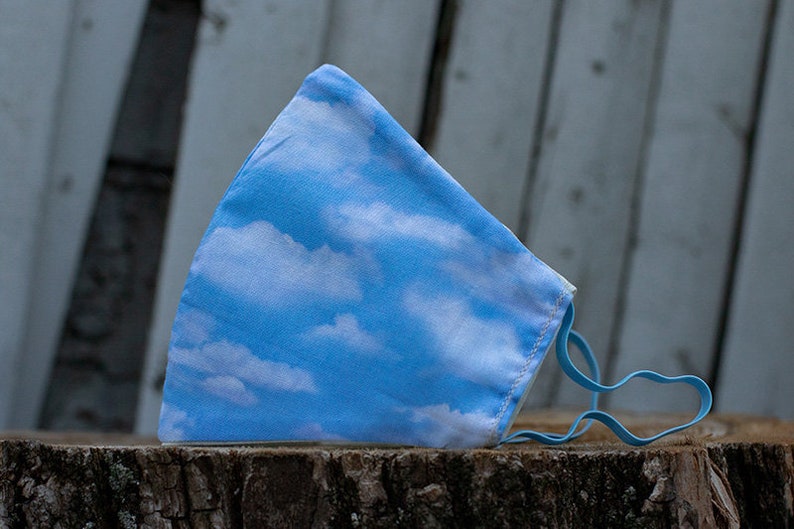 Dream Clouds Face Mask With Nose Wire Sky Face Mask With | Etsy
