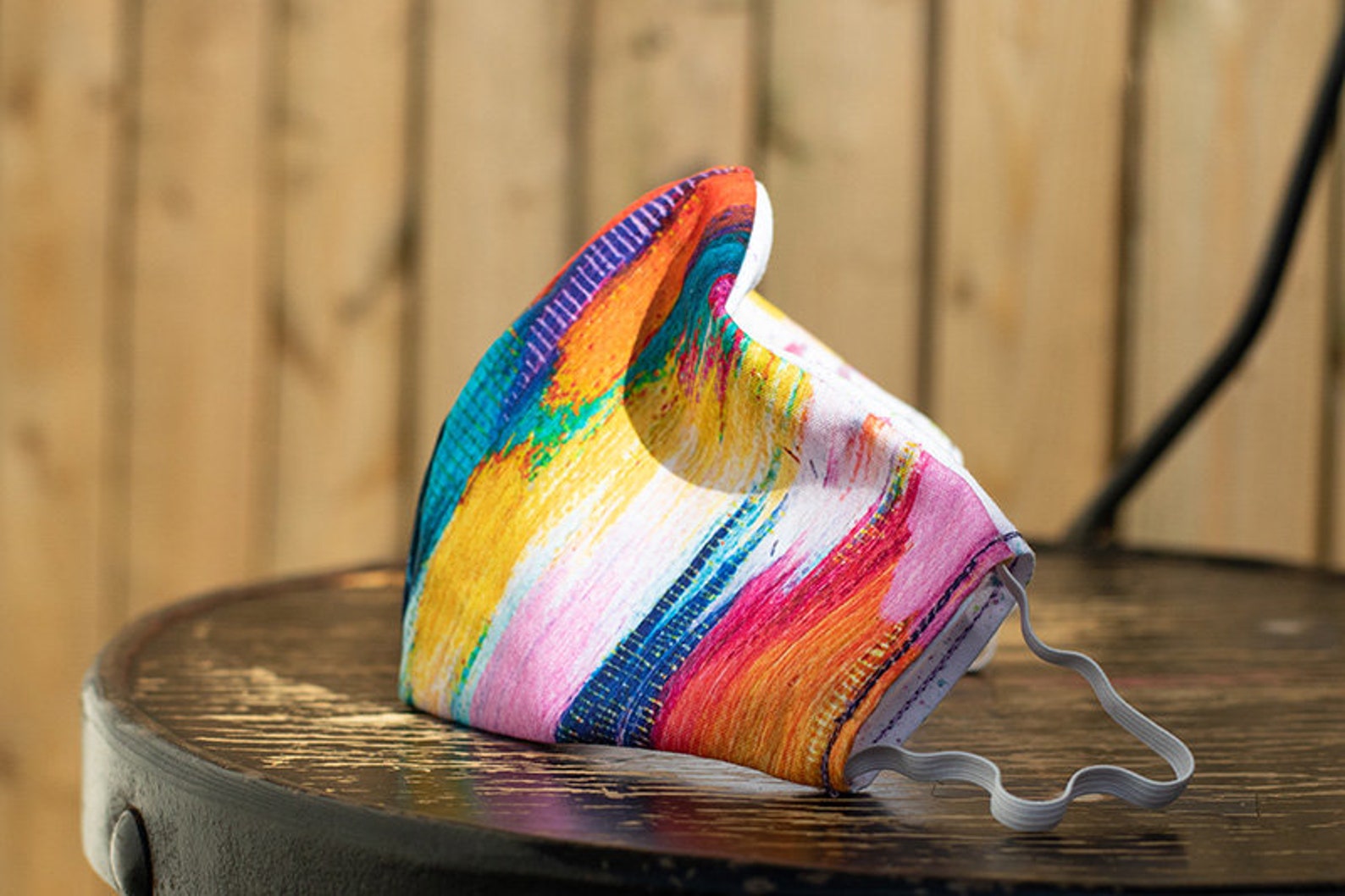 Brush Stroke Rainbow Face Mask Tie Dye Mask Spring Mask - Etsy