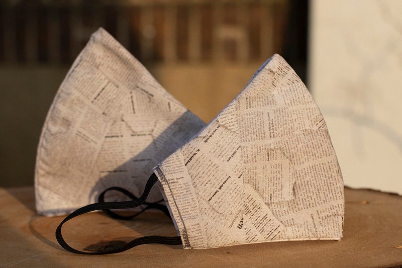 Newspaper Face Mask Made in USA Newspaper Mask Newspaper | Etsy