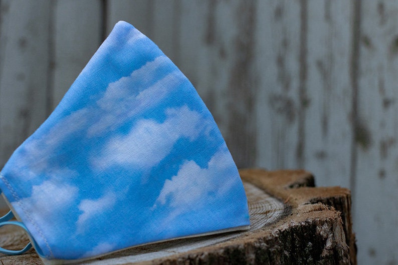 Dream Clouds Face Mask With Nose Wire Sky Face Mask With | Etsy