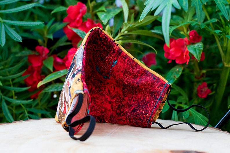 Red Oriental Geisha Face Mask Geisha Mask Aesthetic Face - Etsy